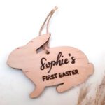 Handmade Wooden Personalised First Easter Bunny Rabbit Tag - Wooden You ...