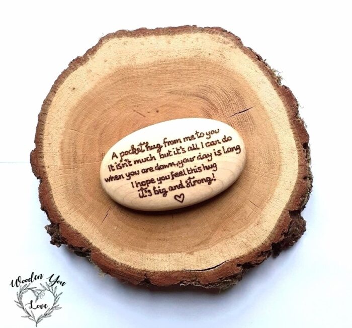 Handmade Wooden Pocket Hug Pebble Gift | Wooden You Love