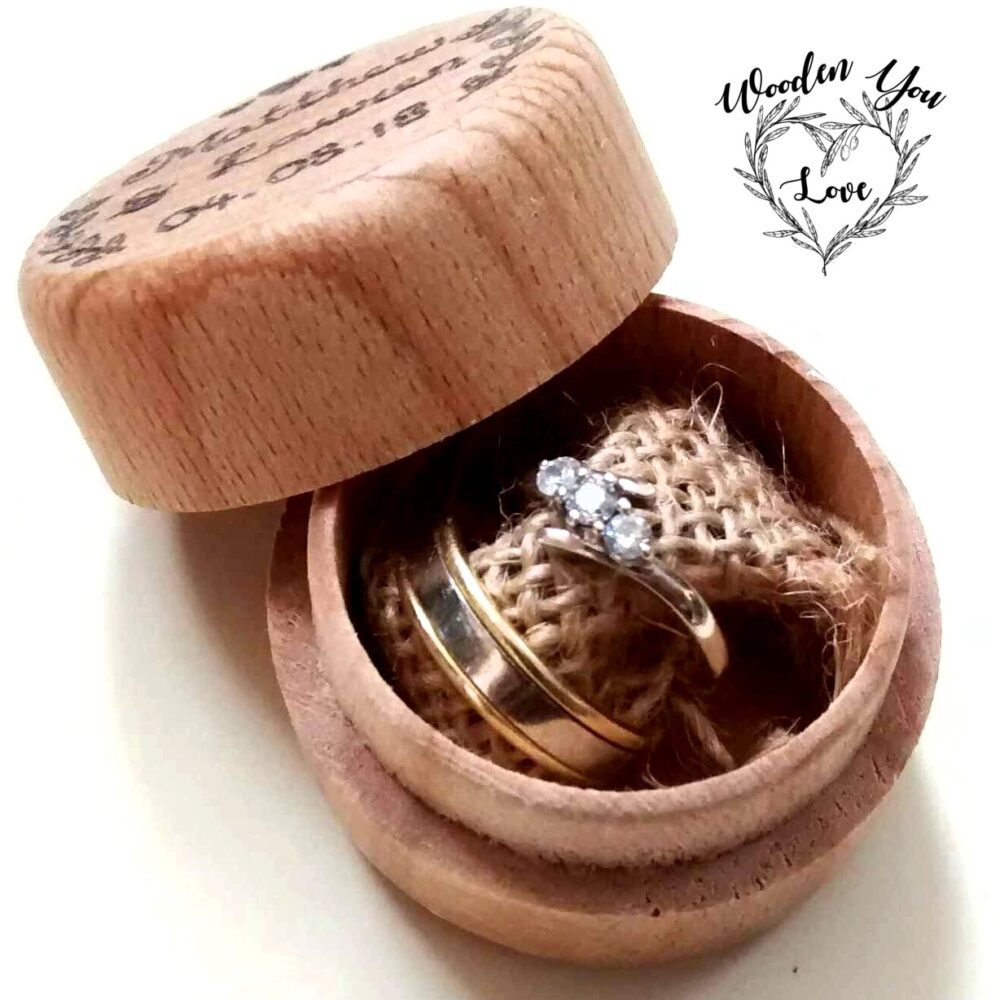 Handmade Wooden Personalised Ring Box - Wooden You Love
